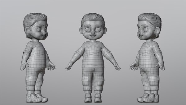 만화 십대 아이 캐릭터 3D 모델 - TurboSquid 2128177