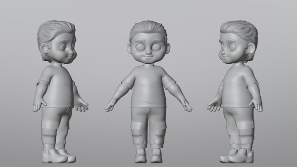 만화 십대 아이 캐릭터 3D 모델 - TurboSquid 2128177