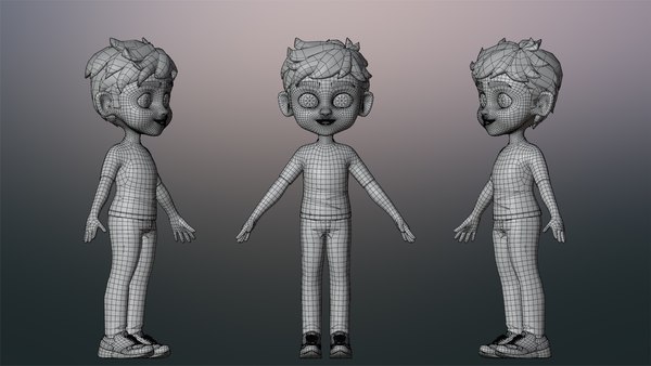 만화 십대 아이 캐릭터 3D 모델 - TurboSquid 2128177