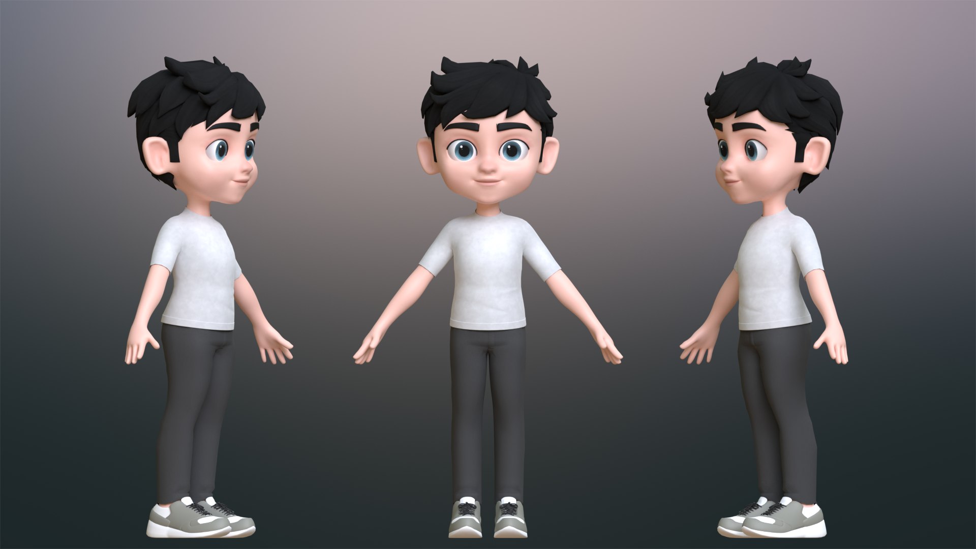 3D model Cartoon Teen Kid Characters - TurboSquid 2128177