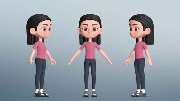 만화 십대 아이 캐릭터 3D 모델 - TurboSquid 2128177