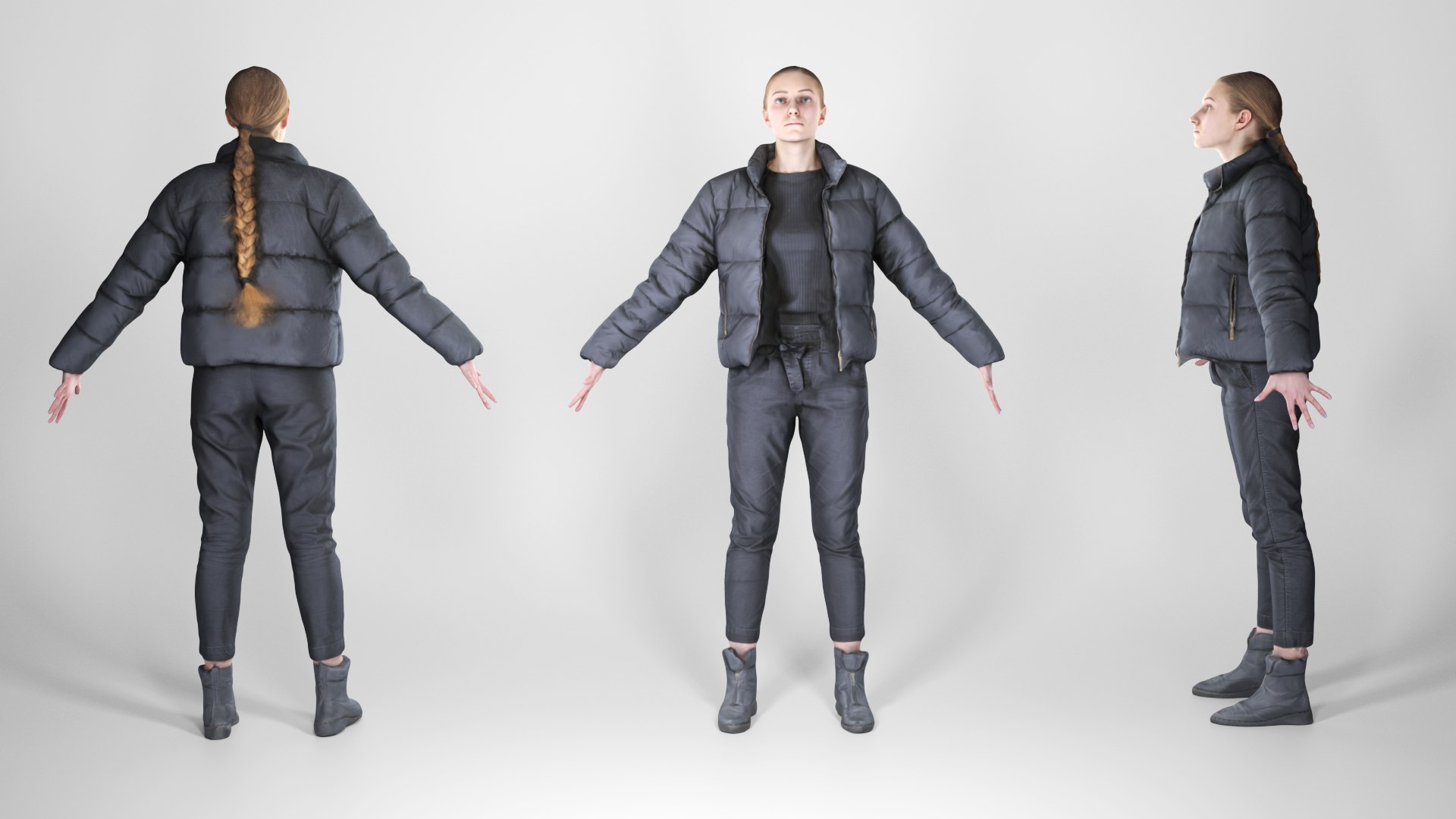 3D Photogrammetry Woman A-pose - TurboSquid 1553815
