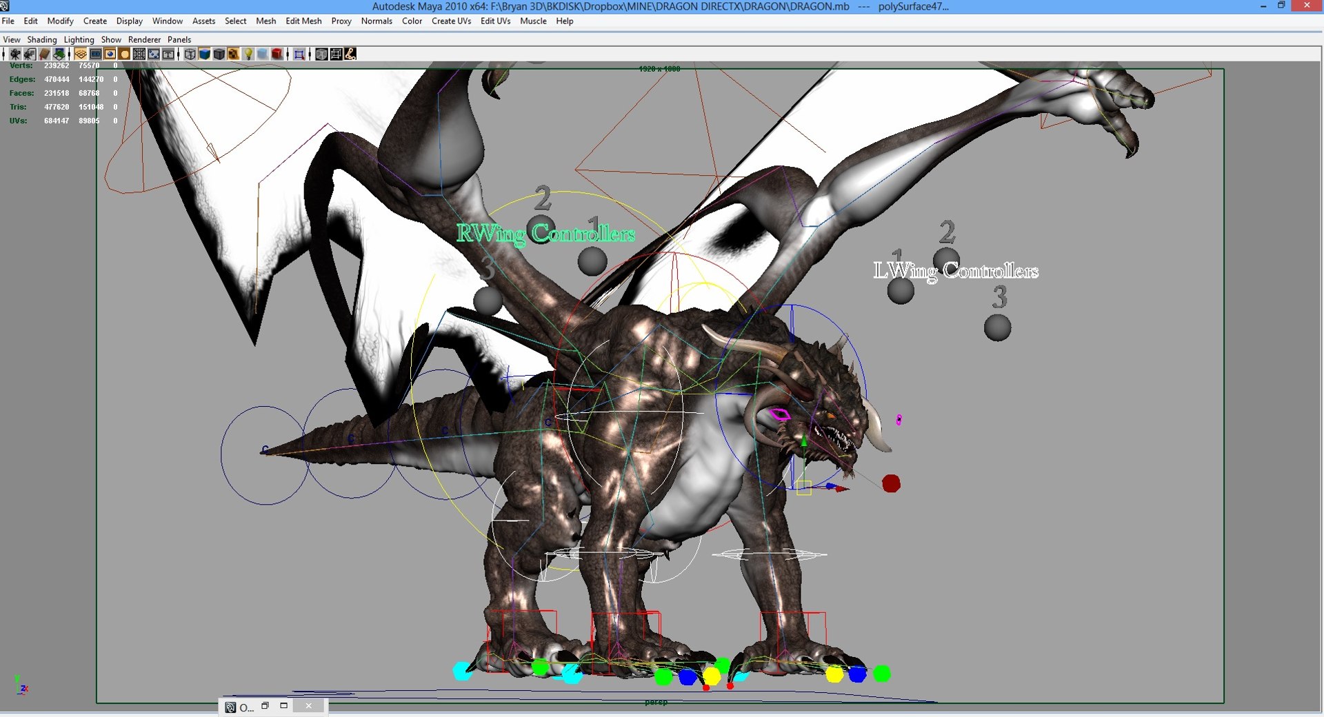 Maya Realistic Dragon