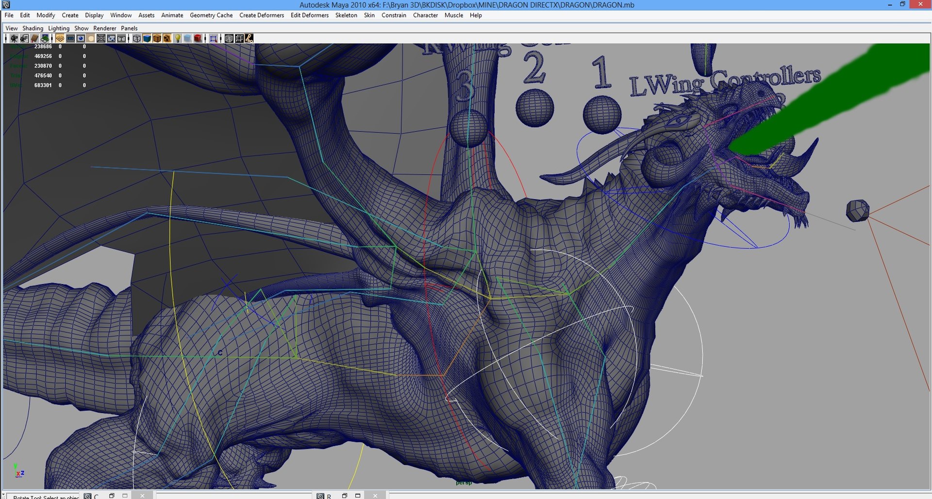 Maya Realistic Dragon
