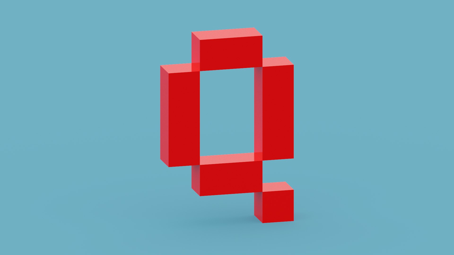 Pixel Letter Q 3D - TurboSquid 1981615