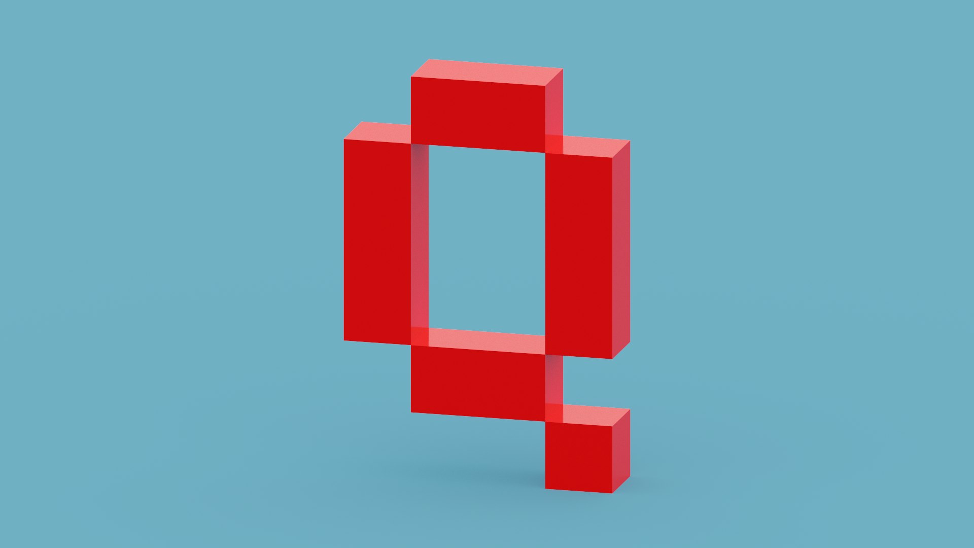 Pixel Letter Q 3D - TurboSquid 1981615