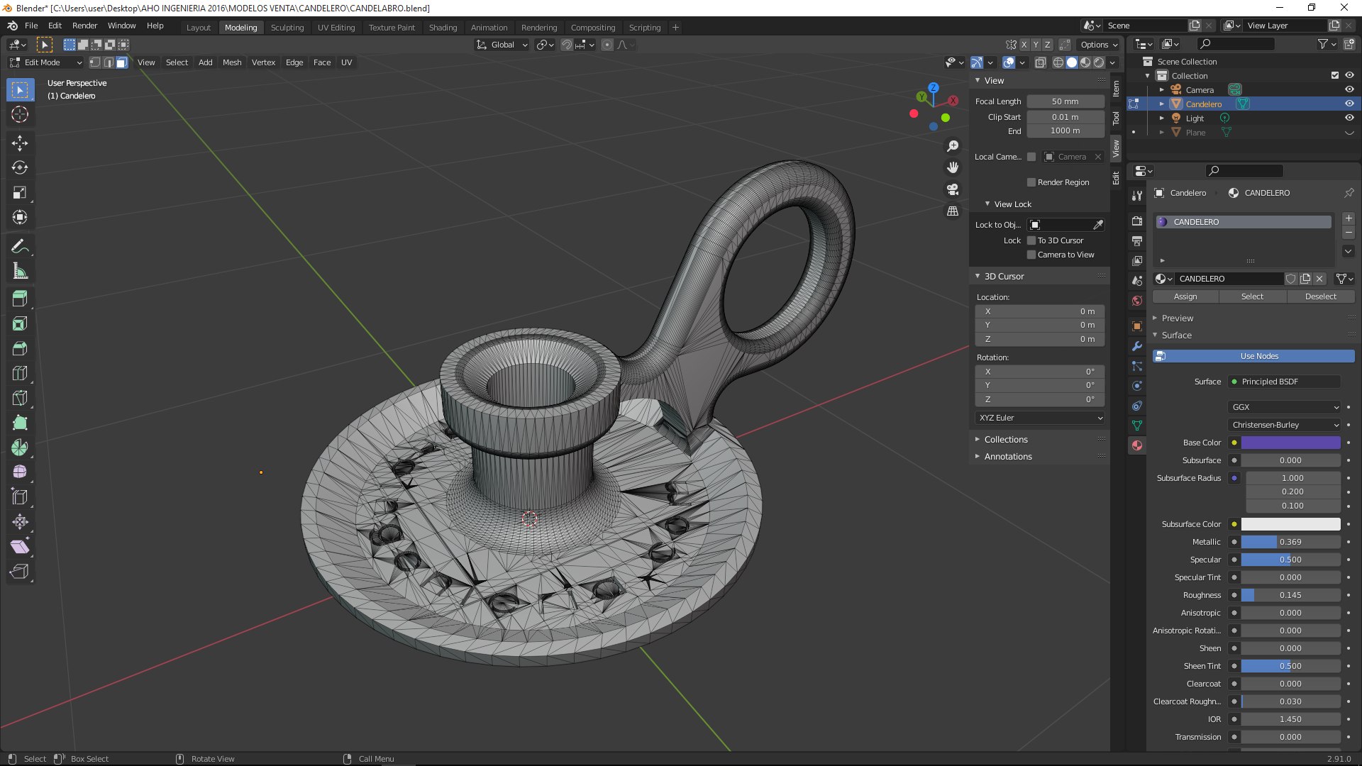 Candlestick 3D Model - TurboSquid 1693557