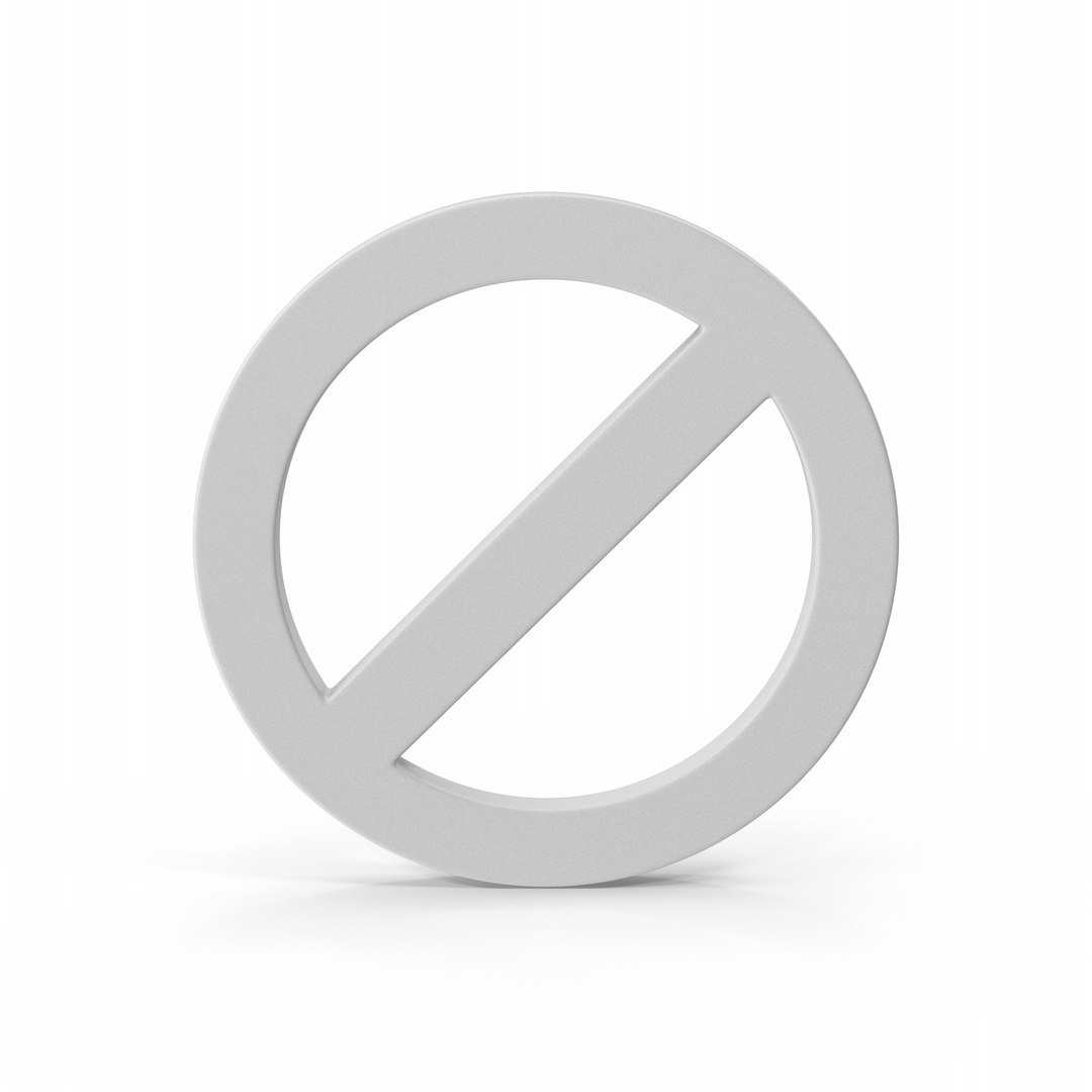 3D White Forbidden Symbol - TurboSquid 2011996