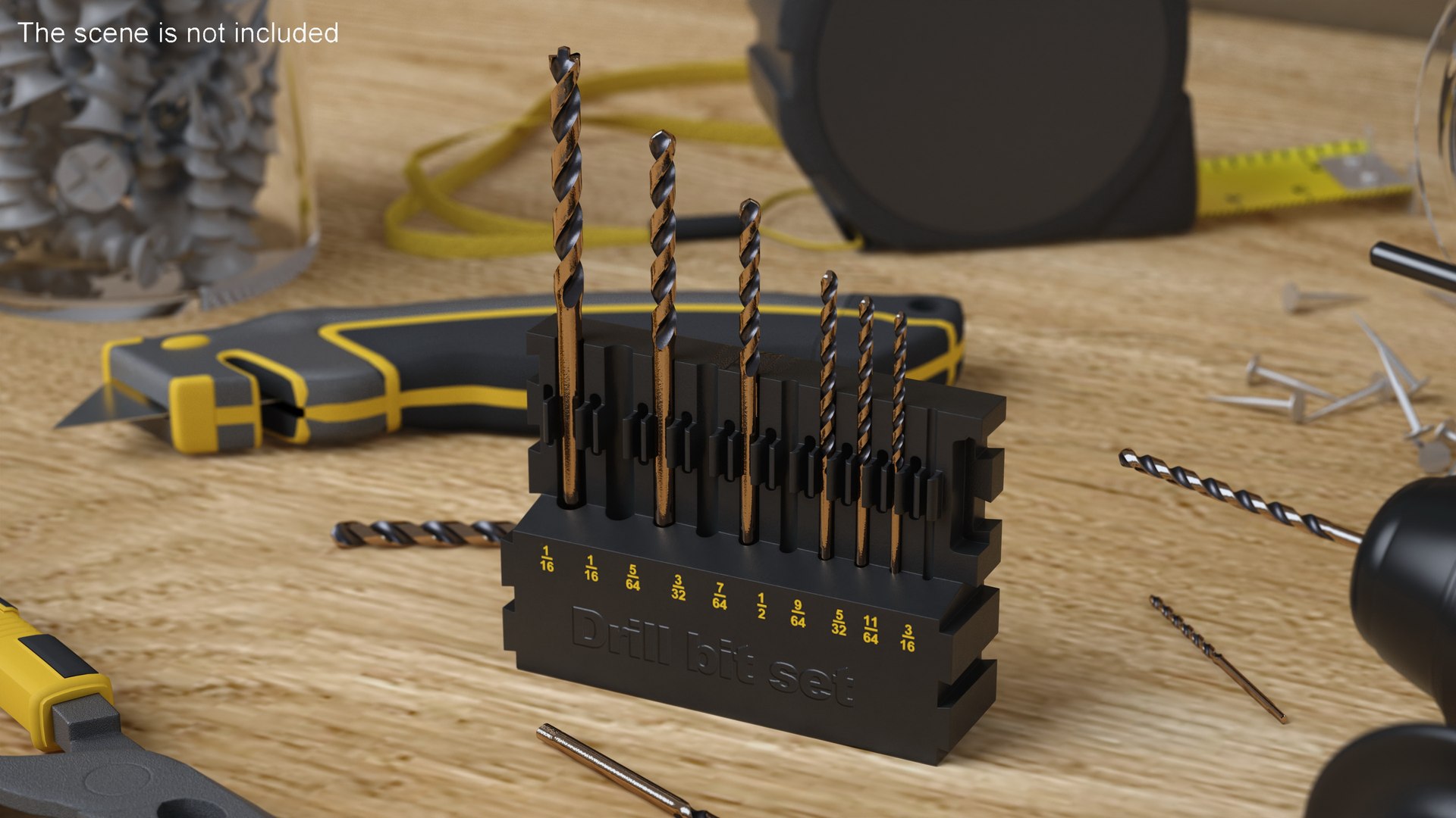 Gold Ferrous Drill Bit Set Model - TurboSquid 2080866