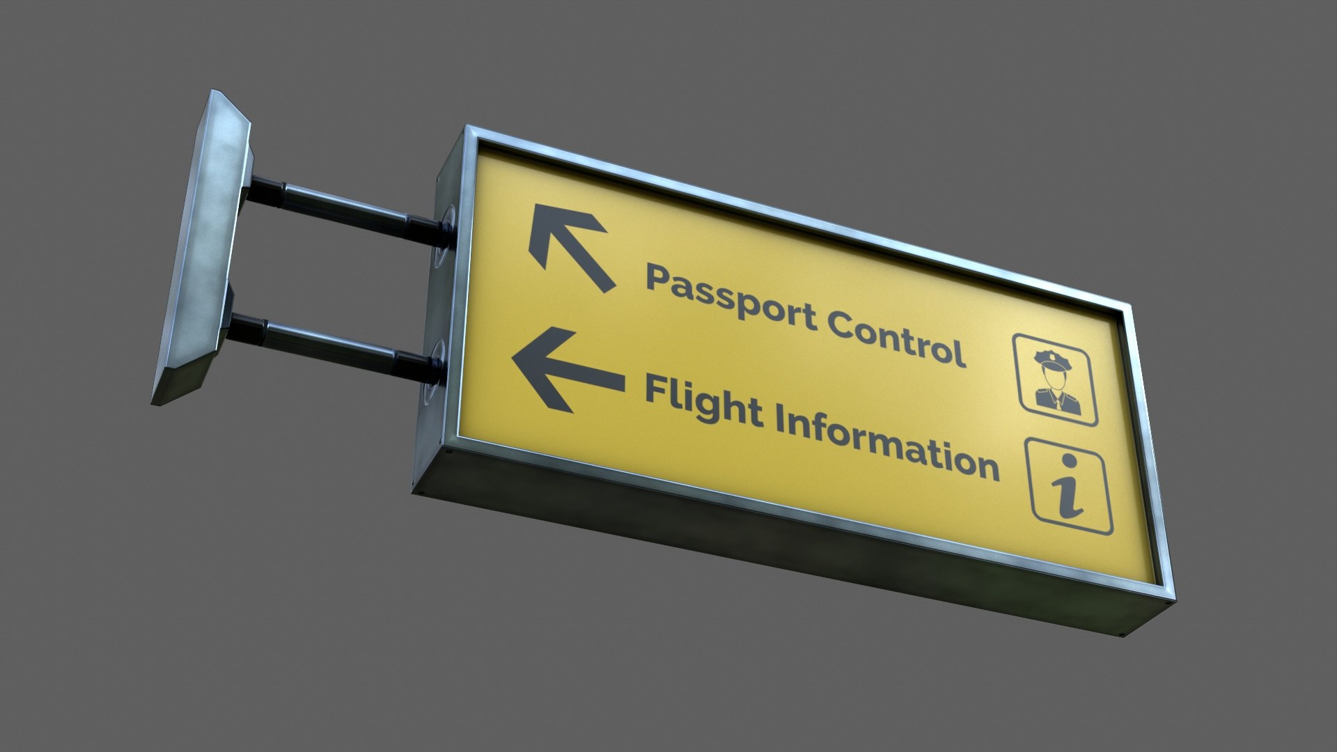Airport Sign Board 01 Model - TurboSquid 2075730