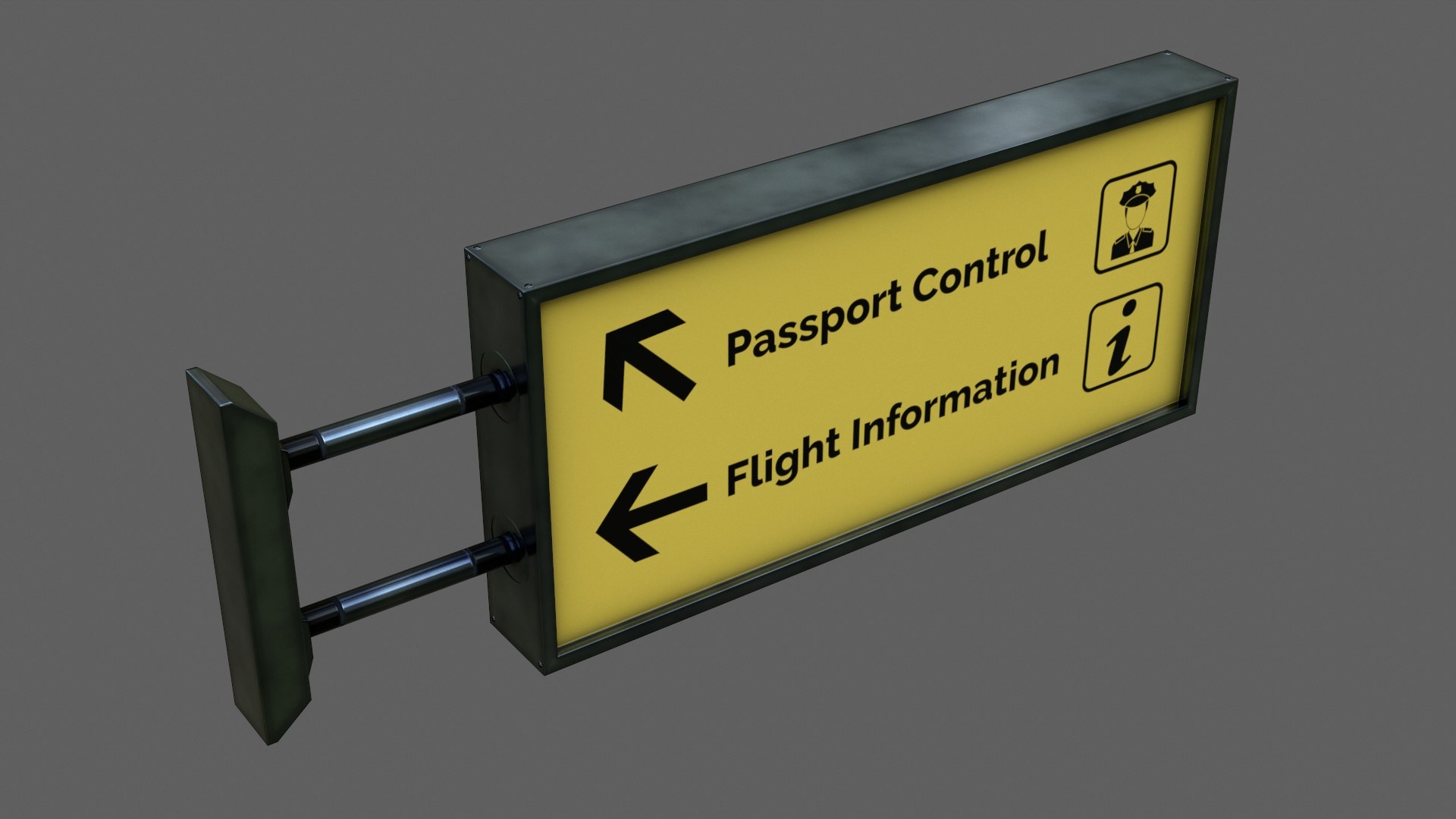 Airport Sign Board 01 Model - TurboSquid 2075730