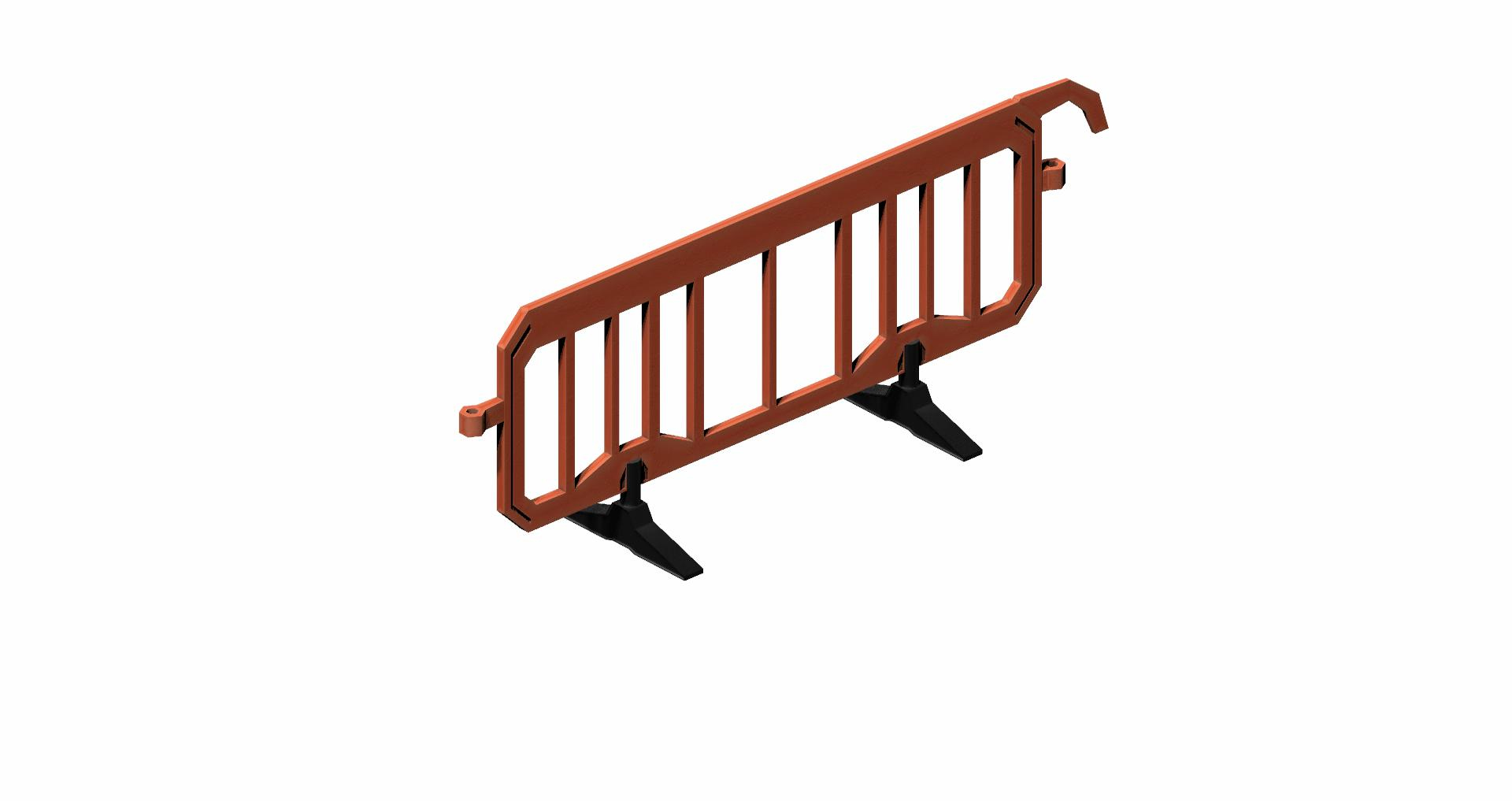 3D Orange Plastic Traffic Barrier - TurboSquid 2085410