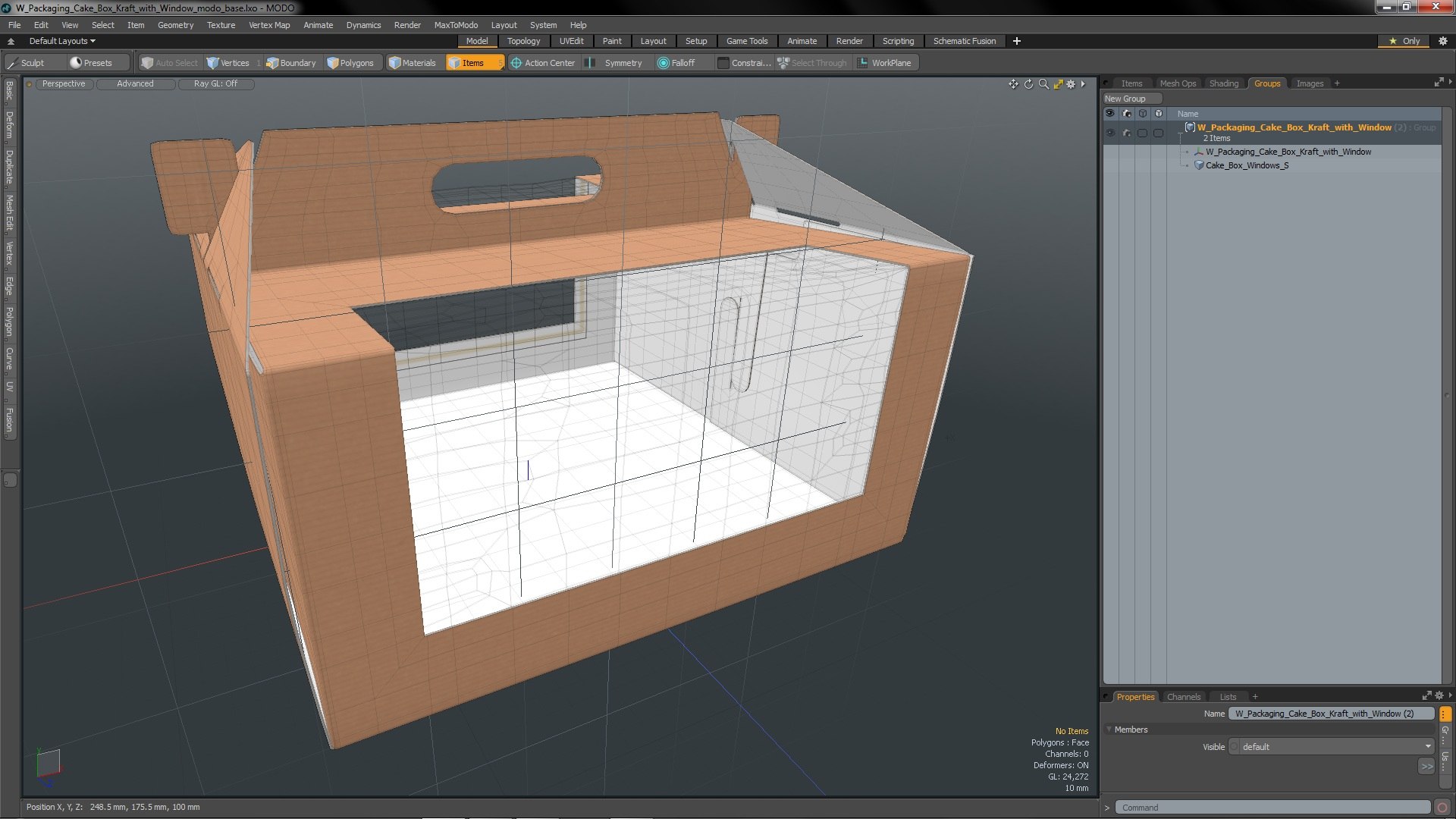 3D W Packaging Cake Box Kraft With Window - TurboSquid 1942153