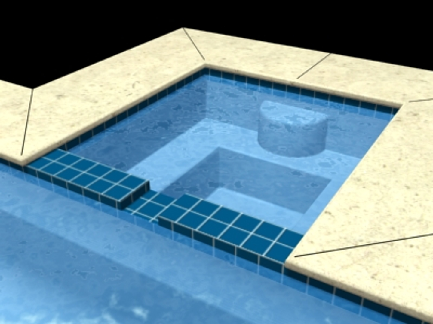 3d model rectangular swimming pool