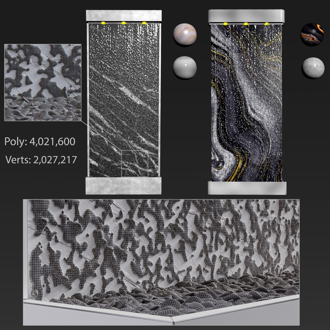 3D Model Wall Water 2 Fountain - TurboSquid 1938539