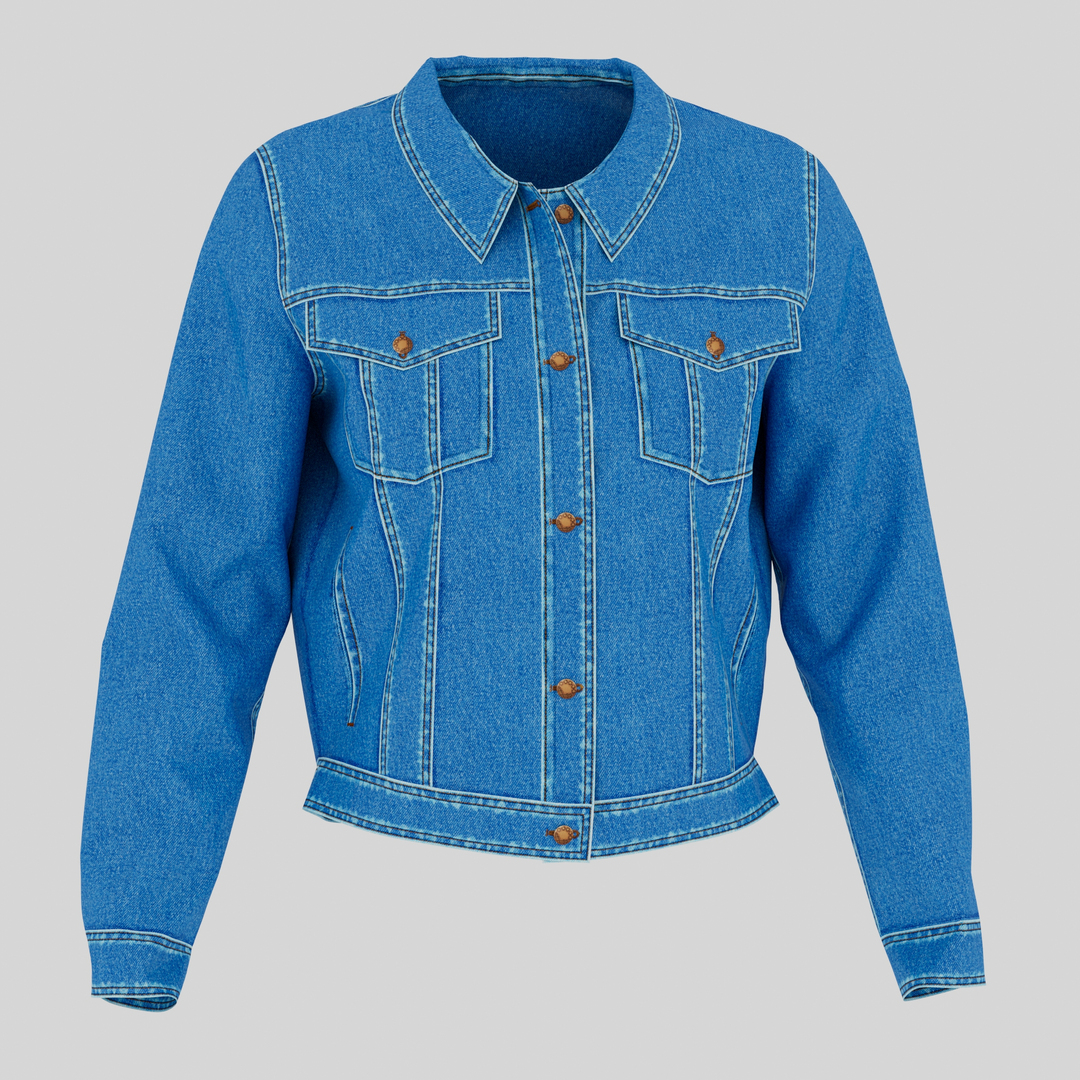 Denim Women Jacket 16 K Textures 3D Model - TurboSquid 2170877