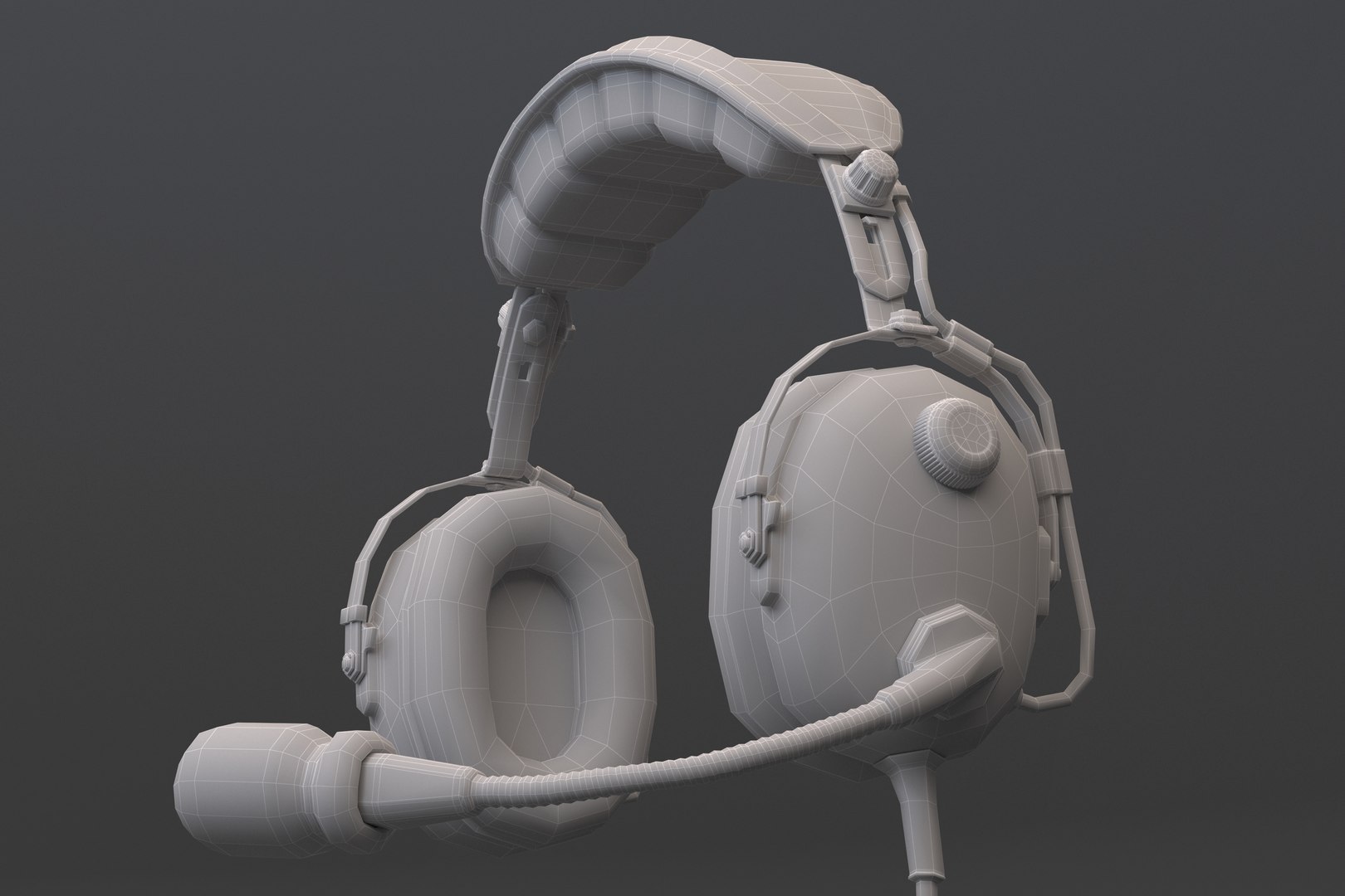 3D Model UFQ P28 Aviation Headset Gray - Blue - TurboSquid 2004200