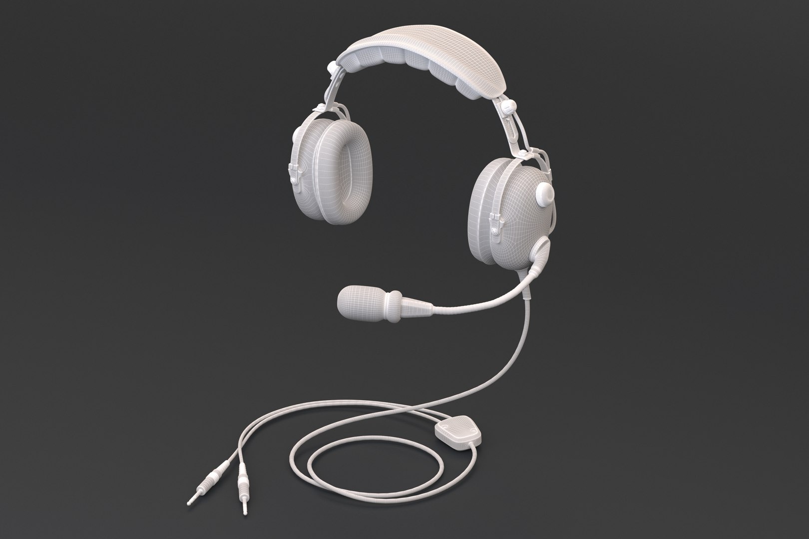 3D Model UFQ P28 Aviation Headset Gray - Blue - TurboSquid 2004200