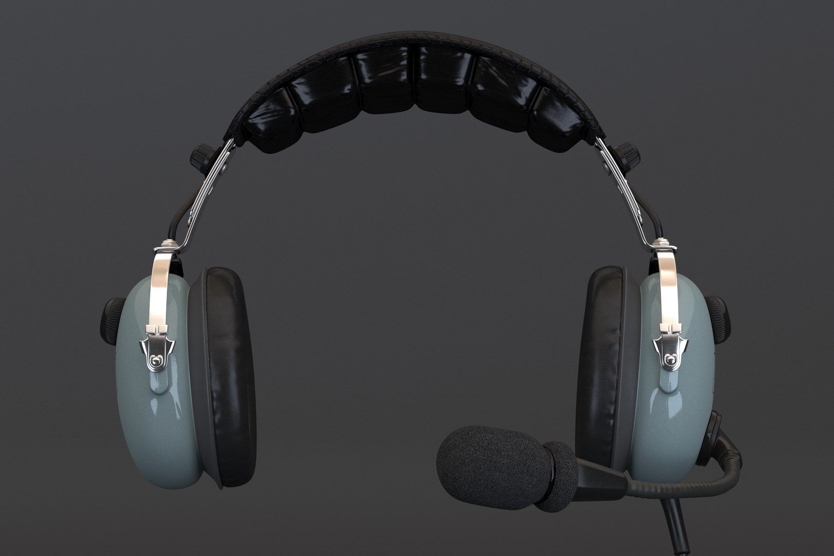 3D Model UFQ P28 Aviation Headset Gray - Blue - TurboSquid 2004200