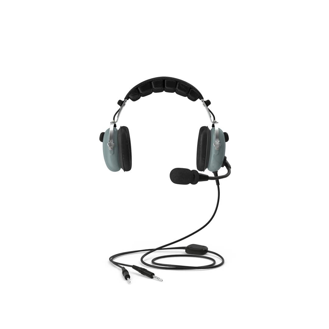 3D Model UFQ P28 Aviation Headset Gray - Blue - TurboSquid 2004200