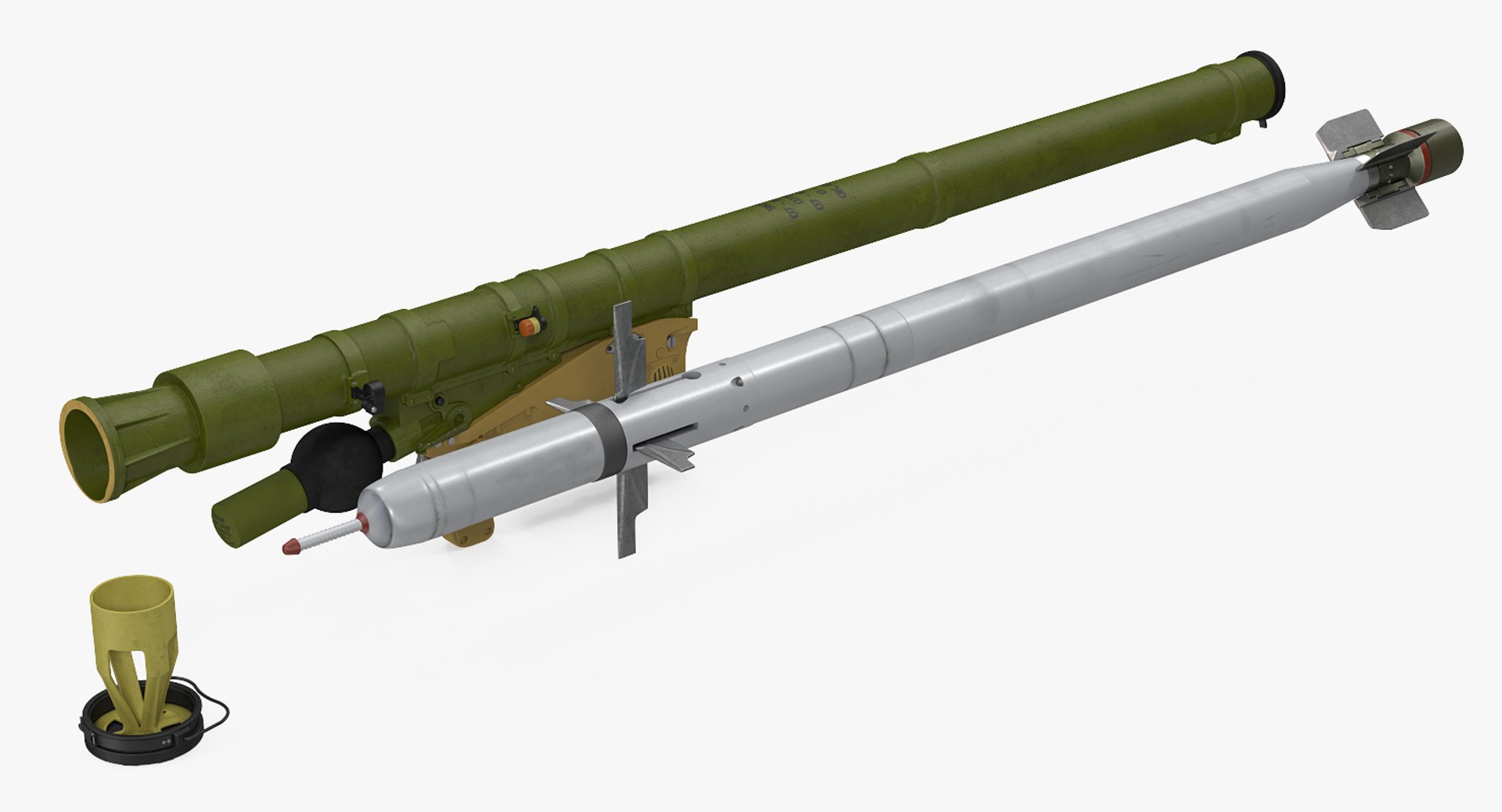 3d Sa-18 Grouse Launcher Missile Model