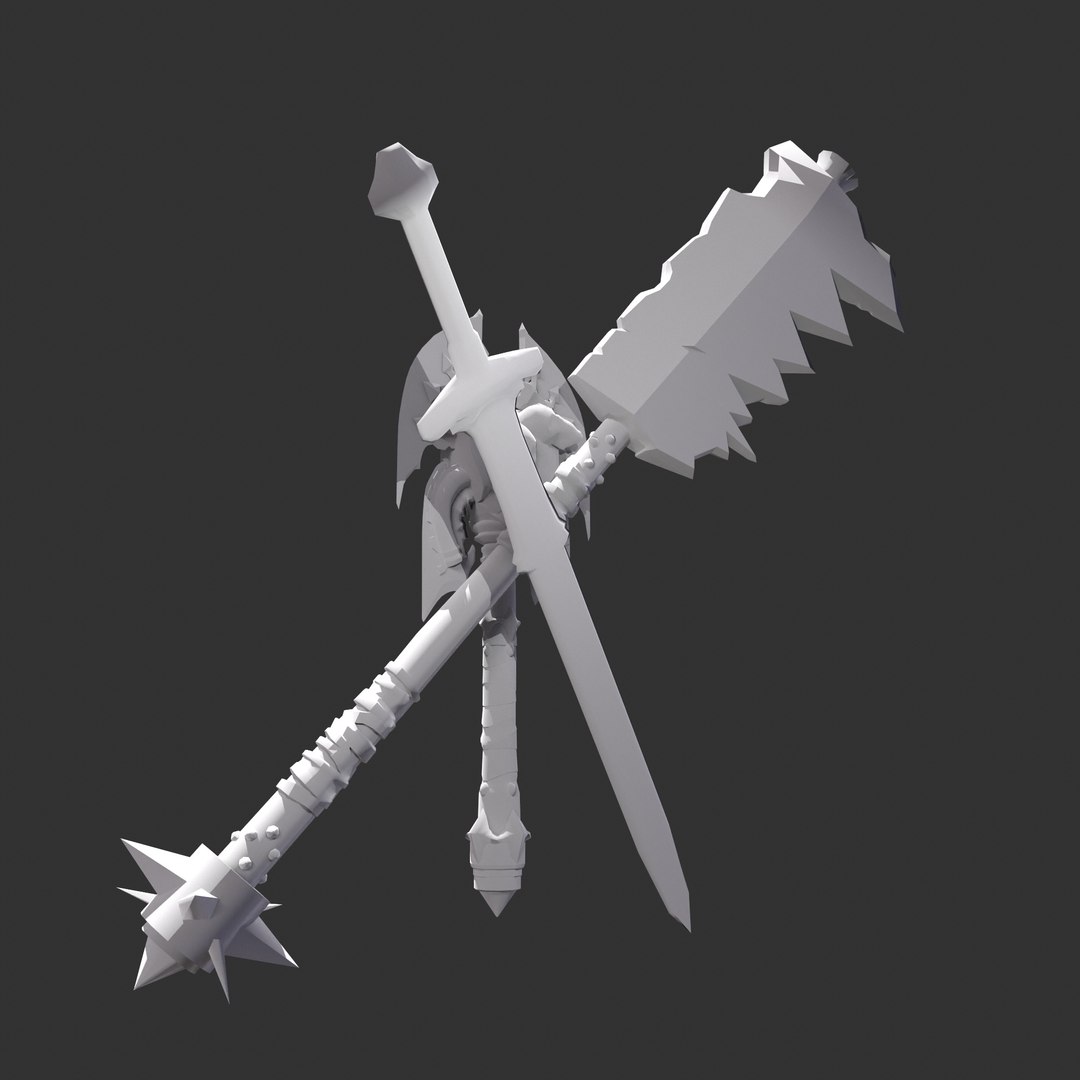Sword Axe 3D Model - TurboSquid 1706281