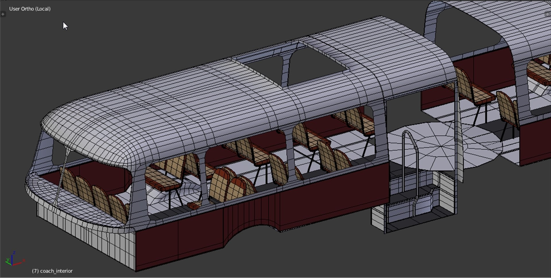 Historical Articulated Bus 3d Model