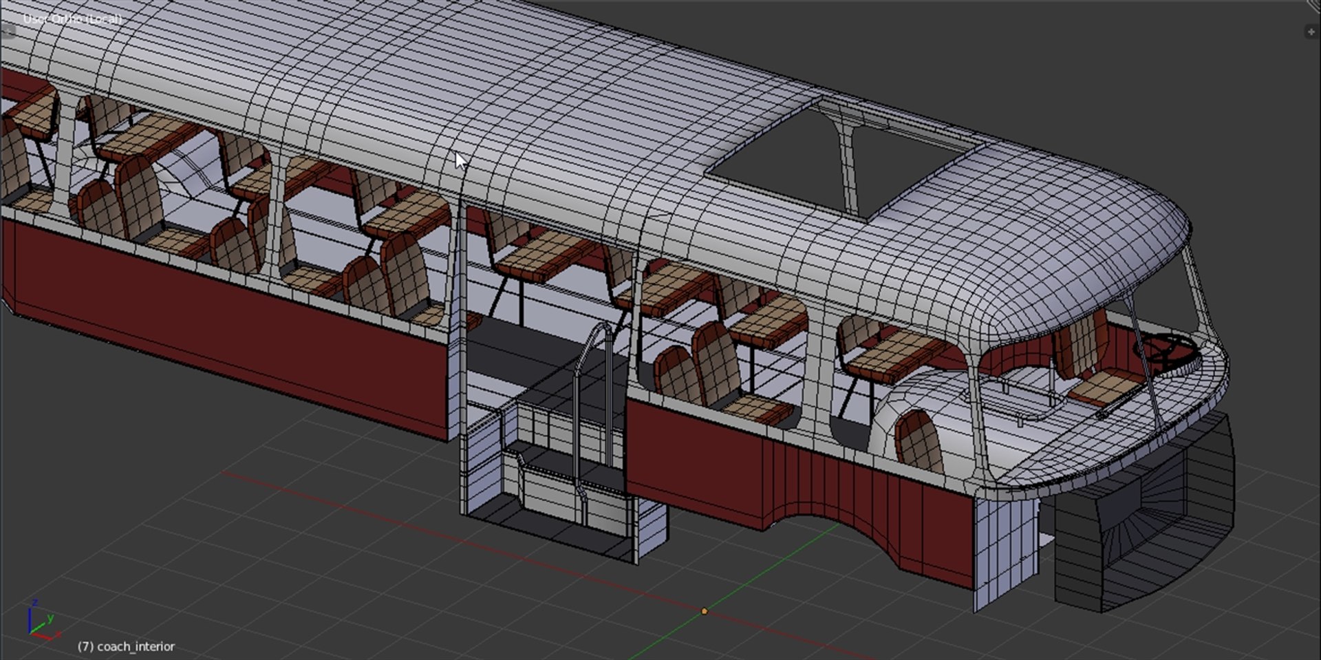 Historical Articulated Bus 3d Model