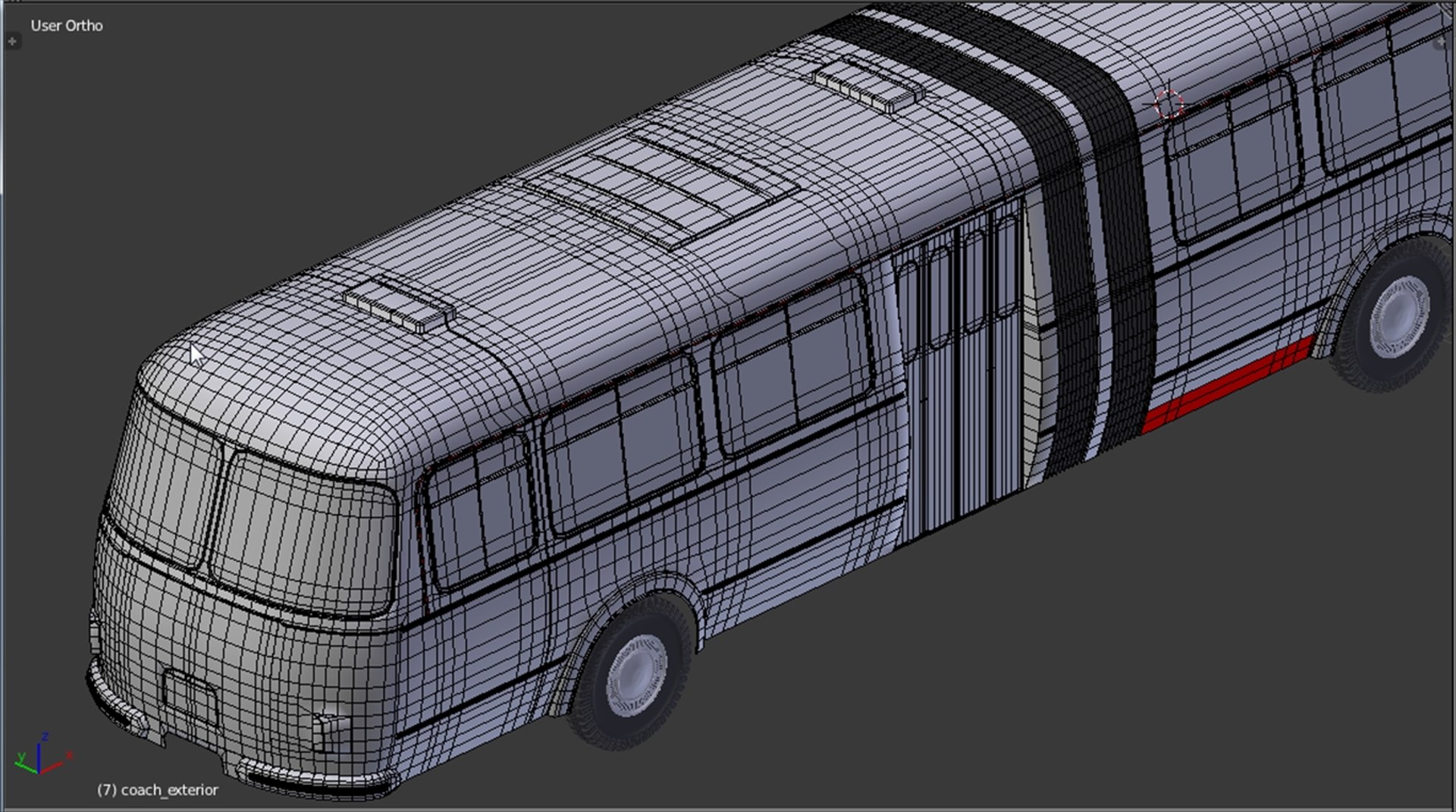 Historical Articulated Bus 3d Model