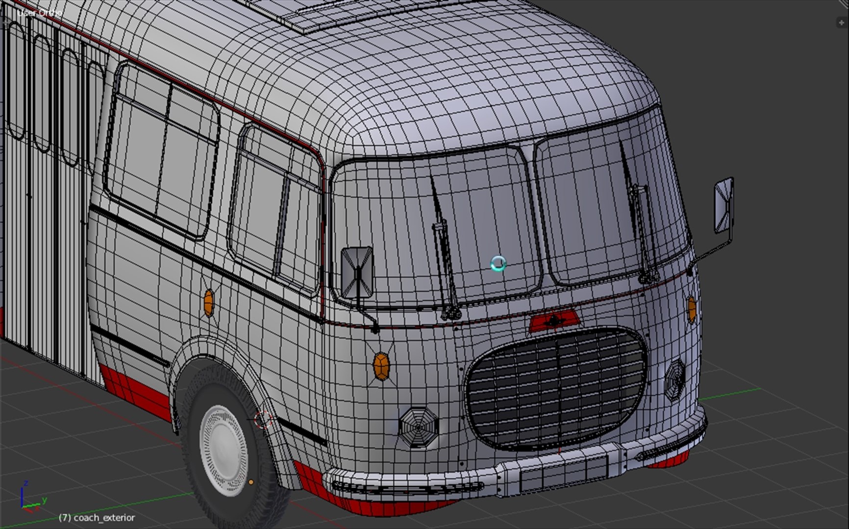 Historical Articulated Bus 3d Model