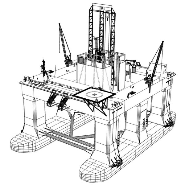 3d semi submersible oil sub