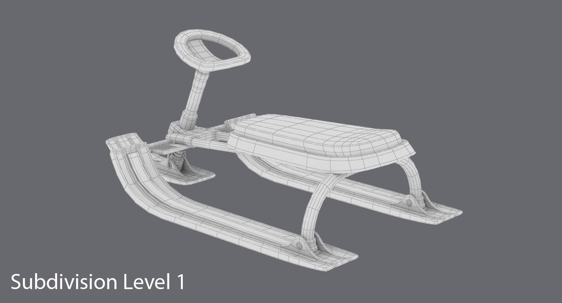 3d model snow sled v1