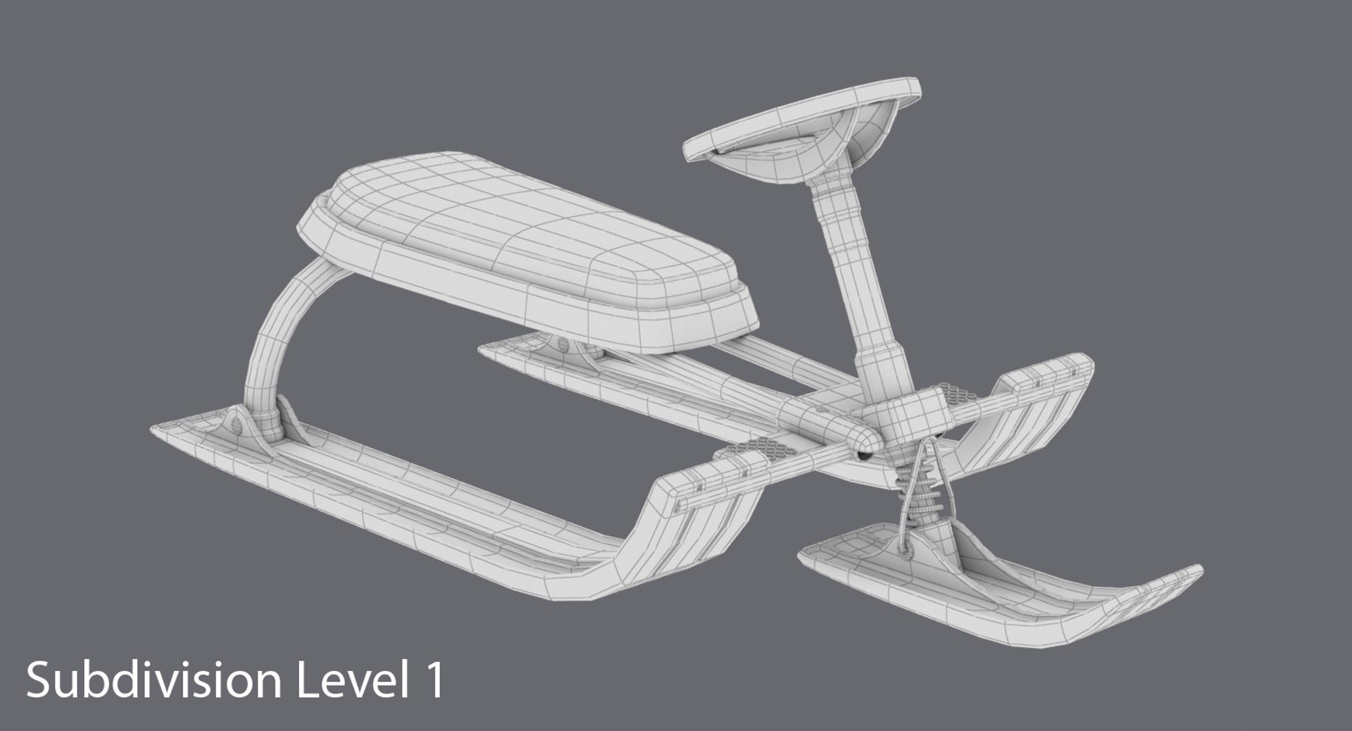 3d model snow sled v1