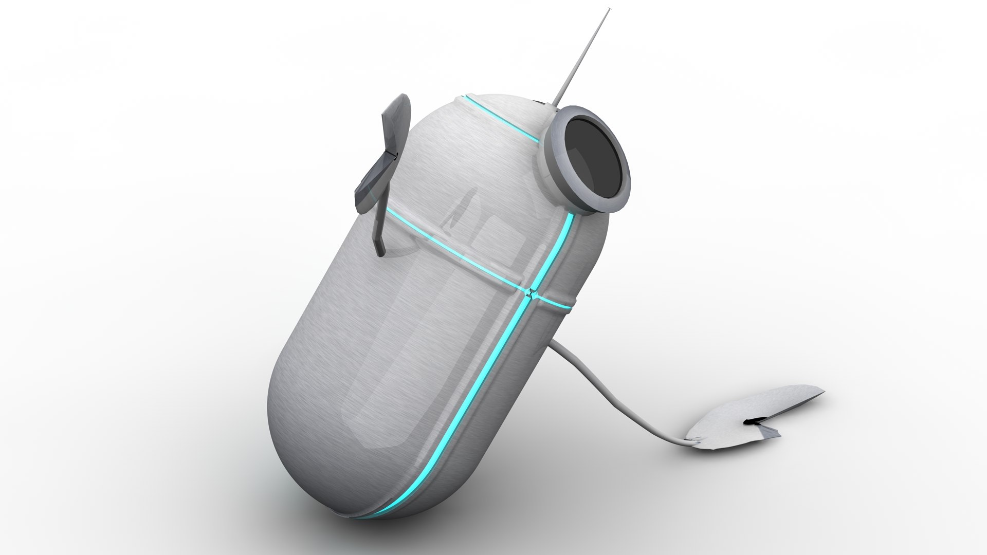 Free Little Sitting Robot 3d Model