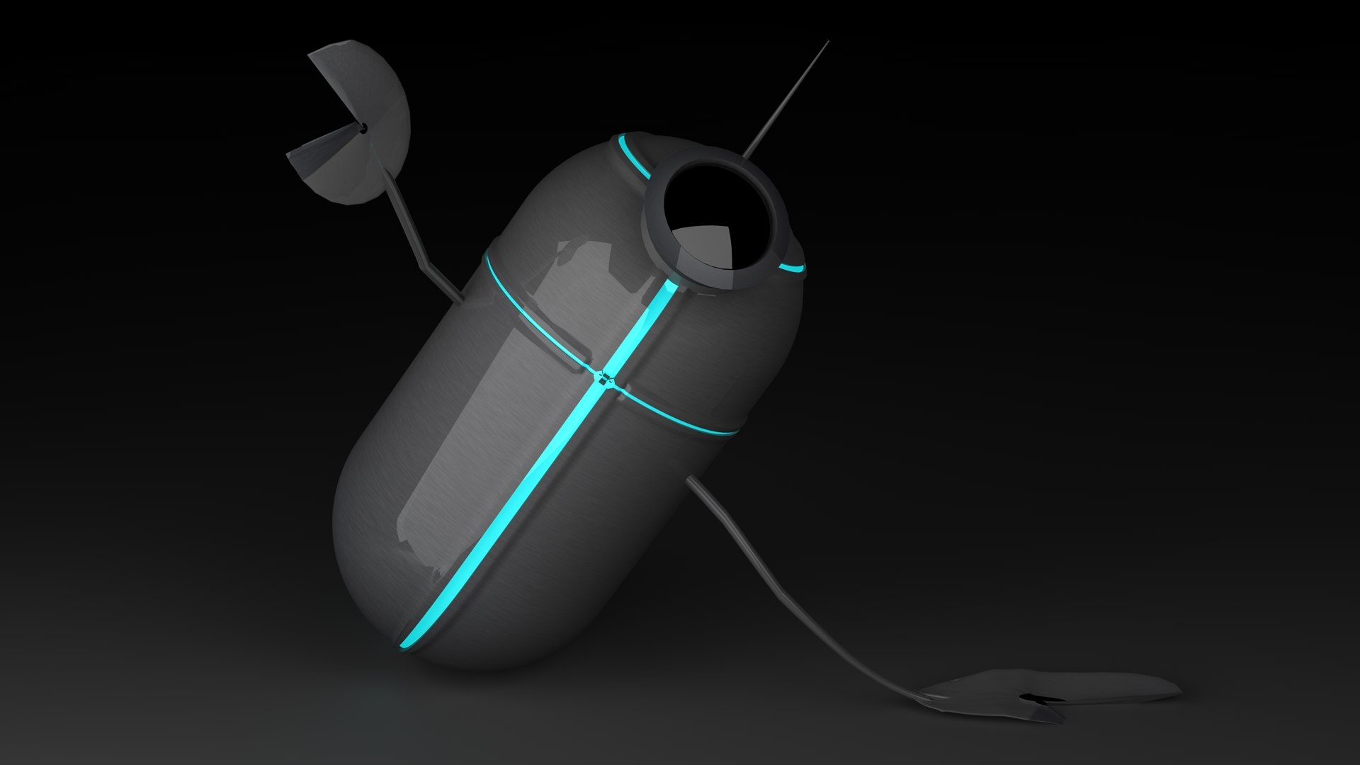 Free Little Sitting Robot 3d Model