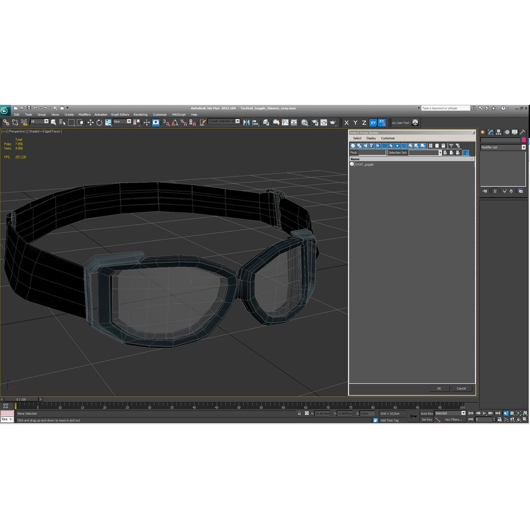 3d tactical goggle glasses model