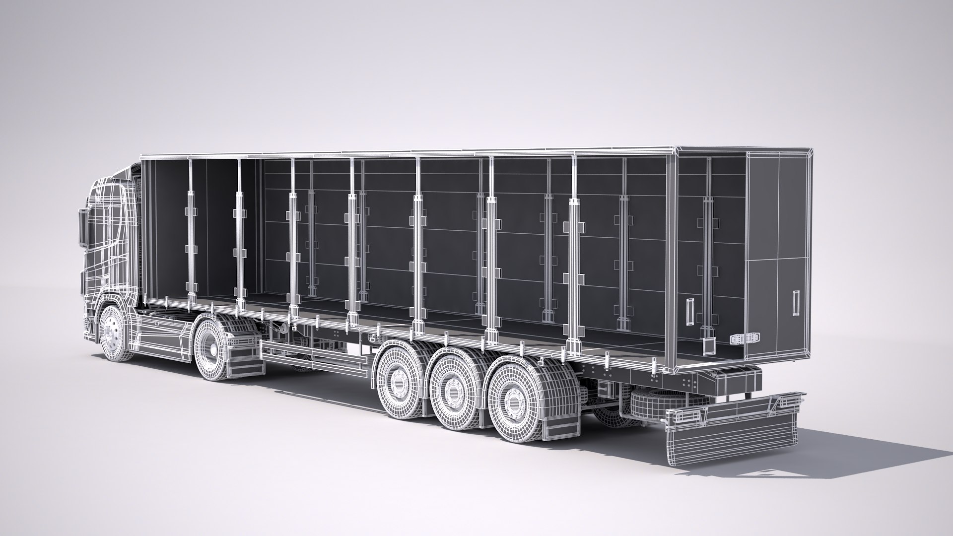 Generic Tautliner Semi Trailer 3D - TurboSquid 1476844