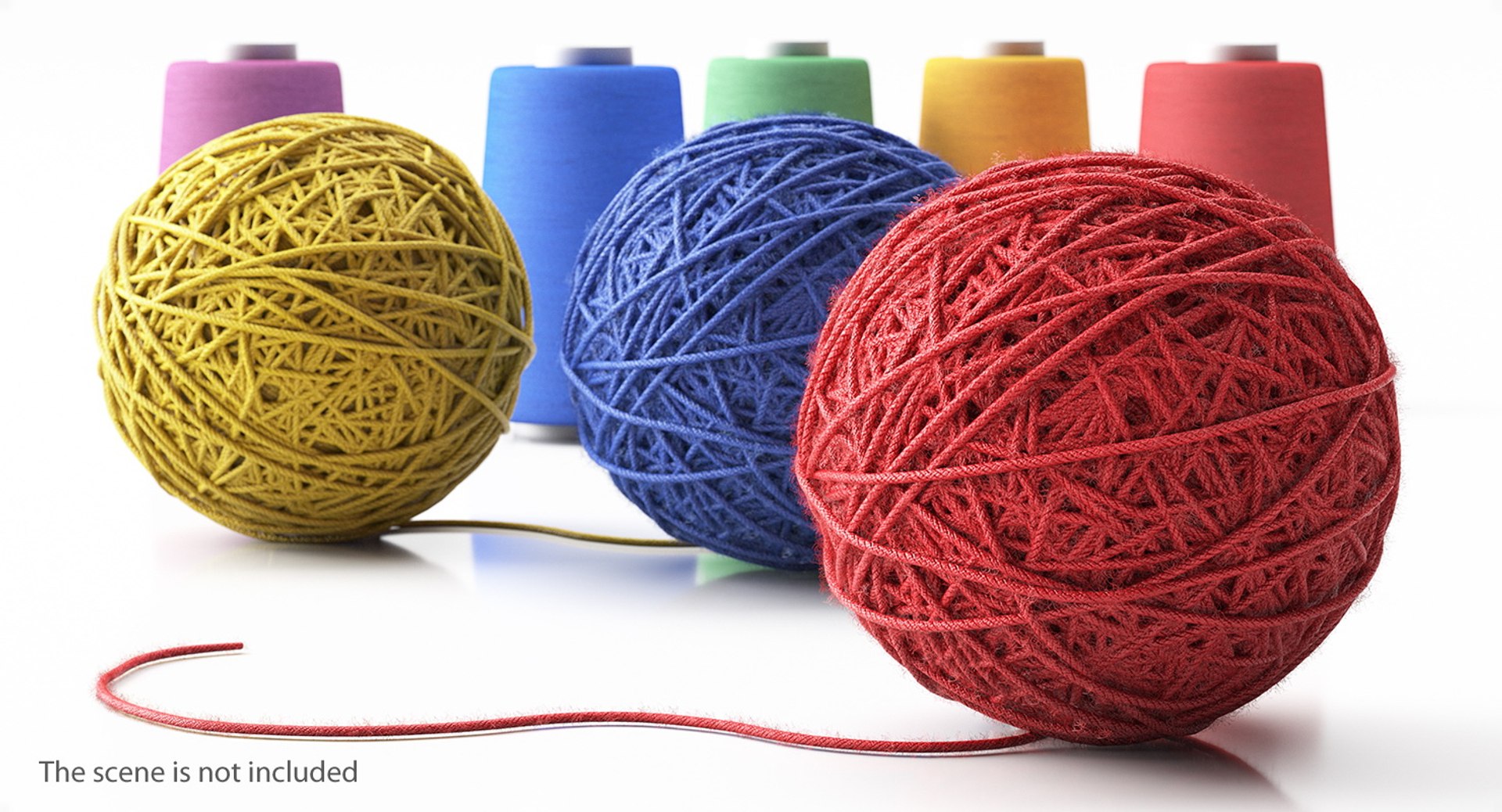 3D Wool Yarn With Knitting Needle Collection Model - TurboSquid 1979468
