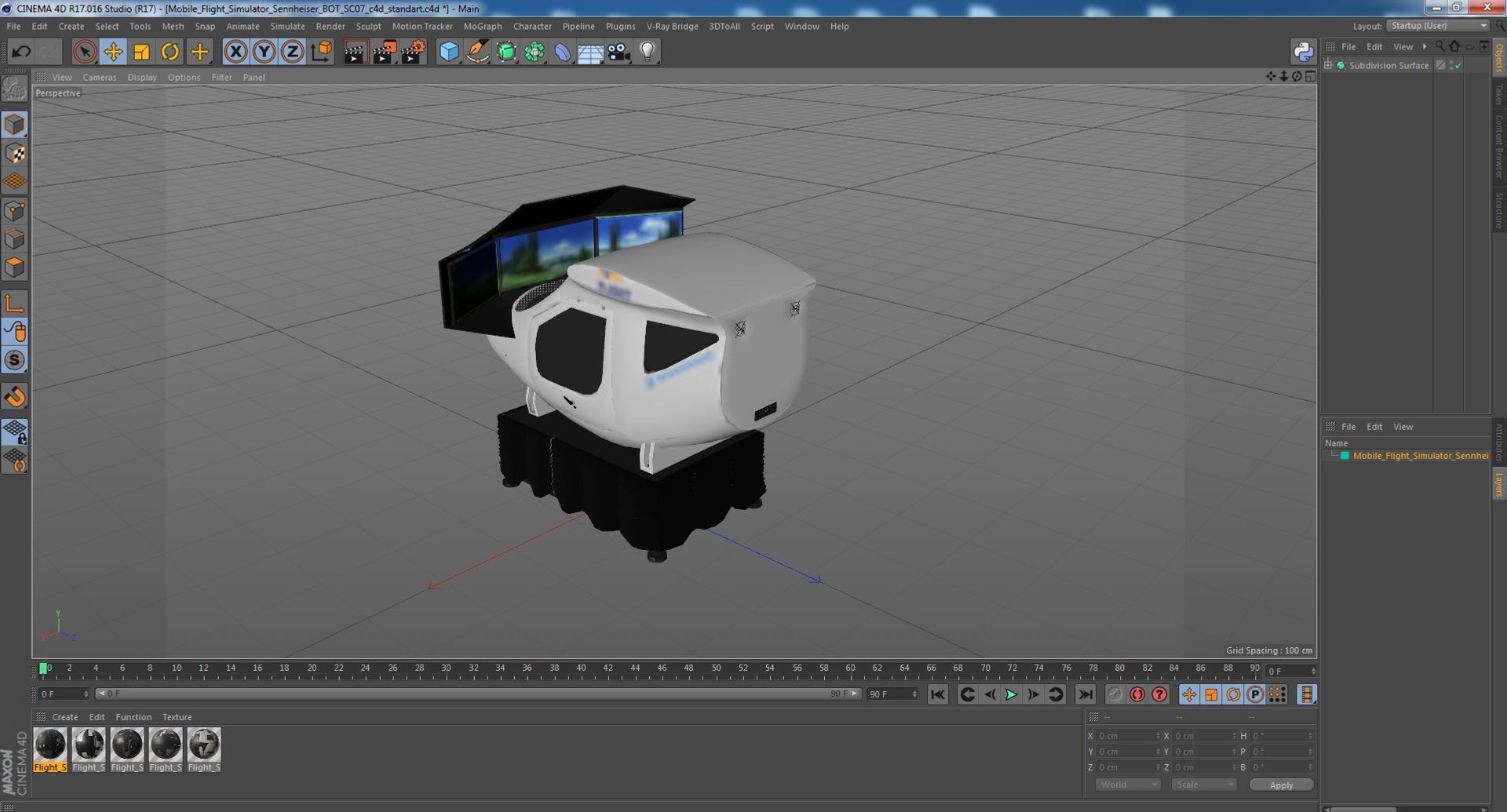 3D Mobile Flight Simulator Sennheiser BOT SC07 - TurboSquid 2170151