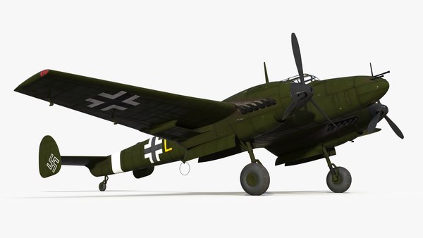 modelo 3d Messerschmitt Bf 110 o Me 110, caza pesado alemán de la ...