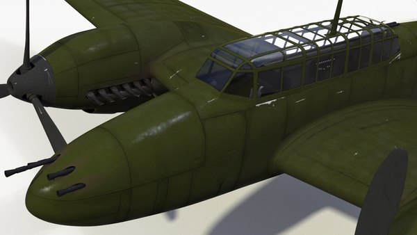 modelo 3d Messerschmitt Bf 110 o Me 110, caza pesado alemán de la ...