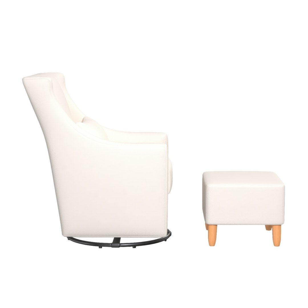Toco Swivel Glider Ottoman With Footstool PBR 3D Model - TurboSquid 2205441