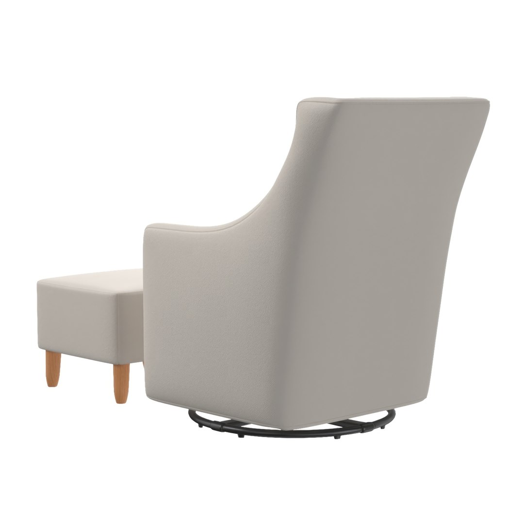 Toco Swivel Glider Ottoman With Footstool PBR 3D Model - TurboSquid 2205441