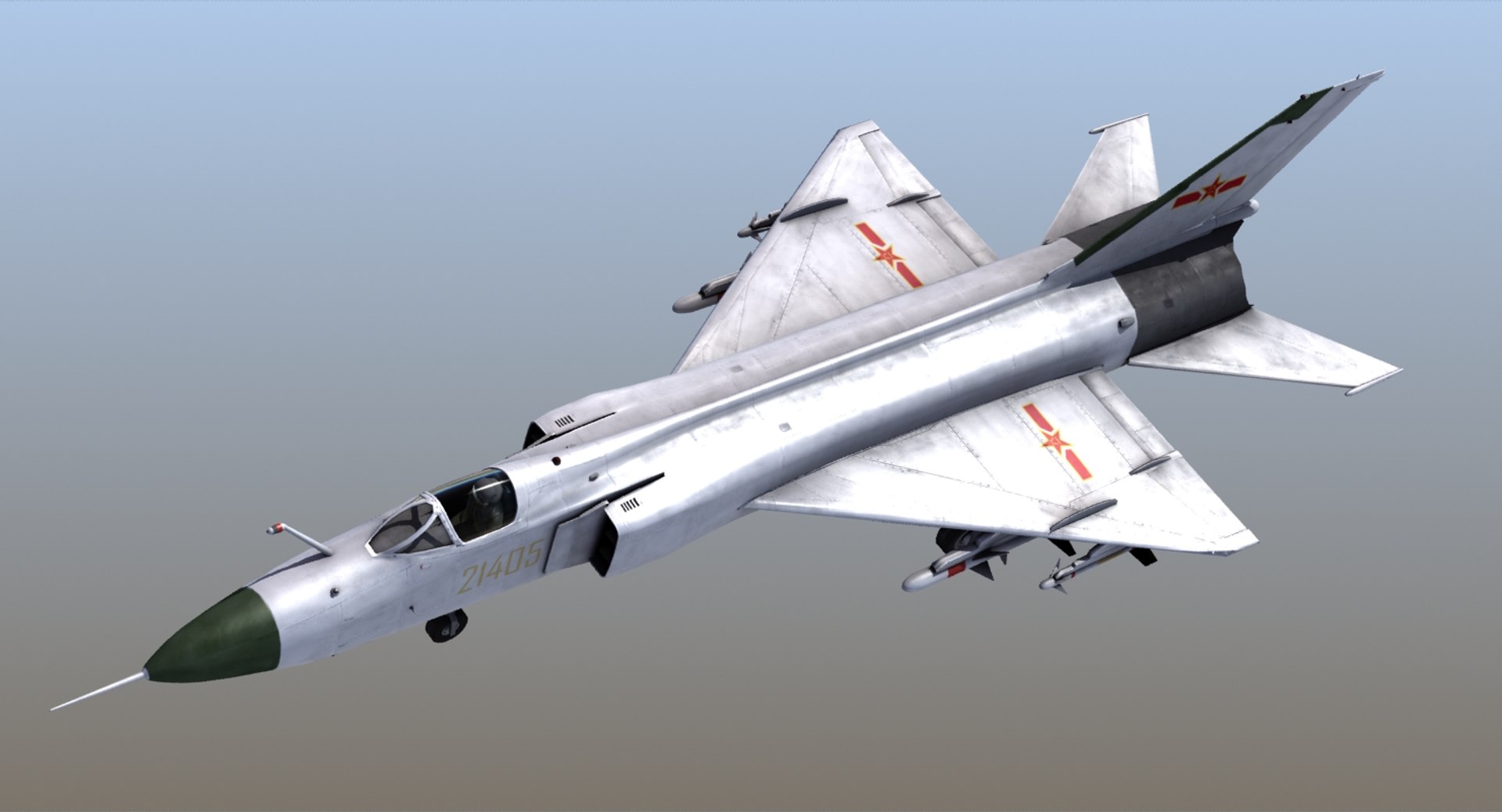 3d Obj J-8 Finback Fighter