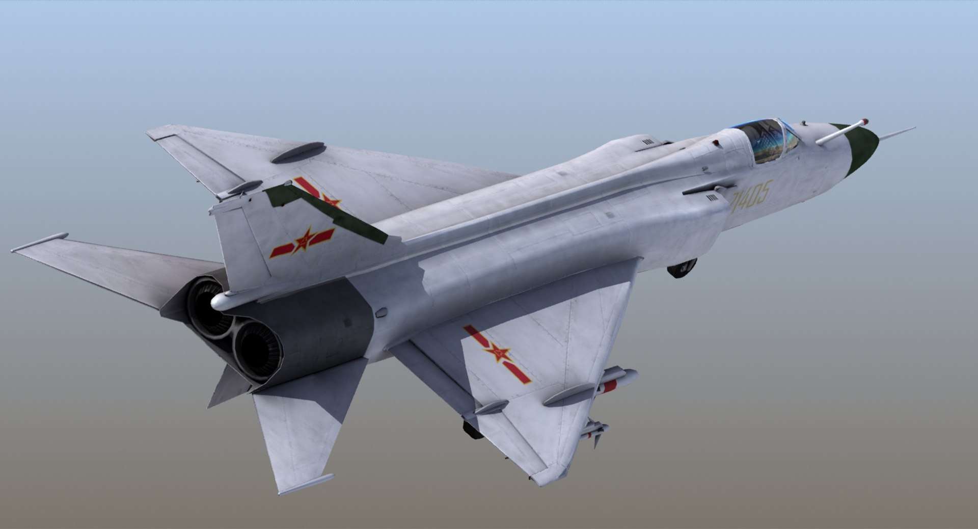 3d Obj J-8 Finback Fighter