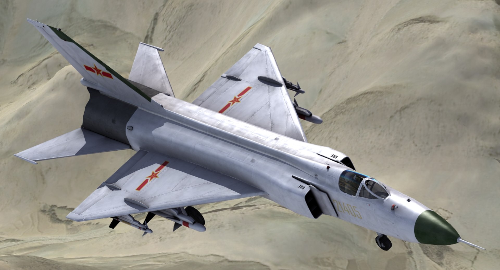 3d Obj J-8 Finback Fighter