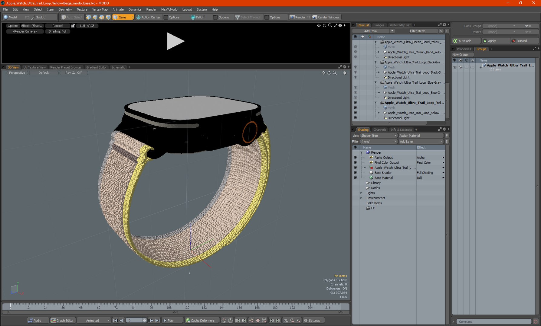 Apple Watch Ultra Trail Loop Yellow-Beige 3D Model - TurboSquid 1984118