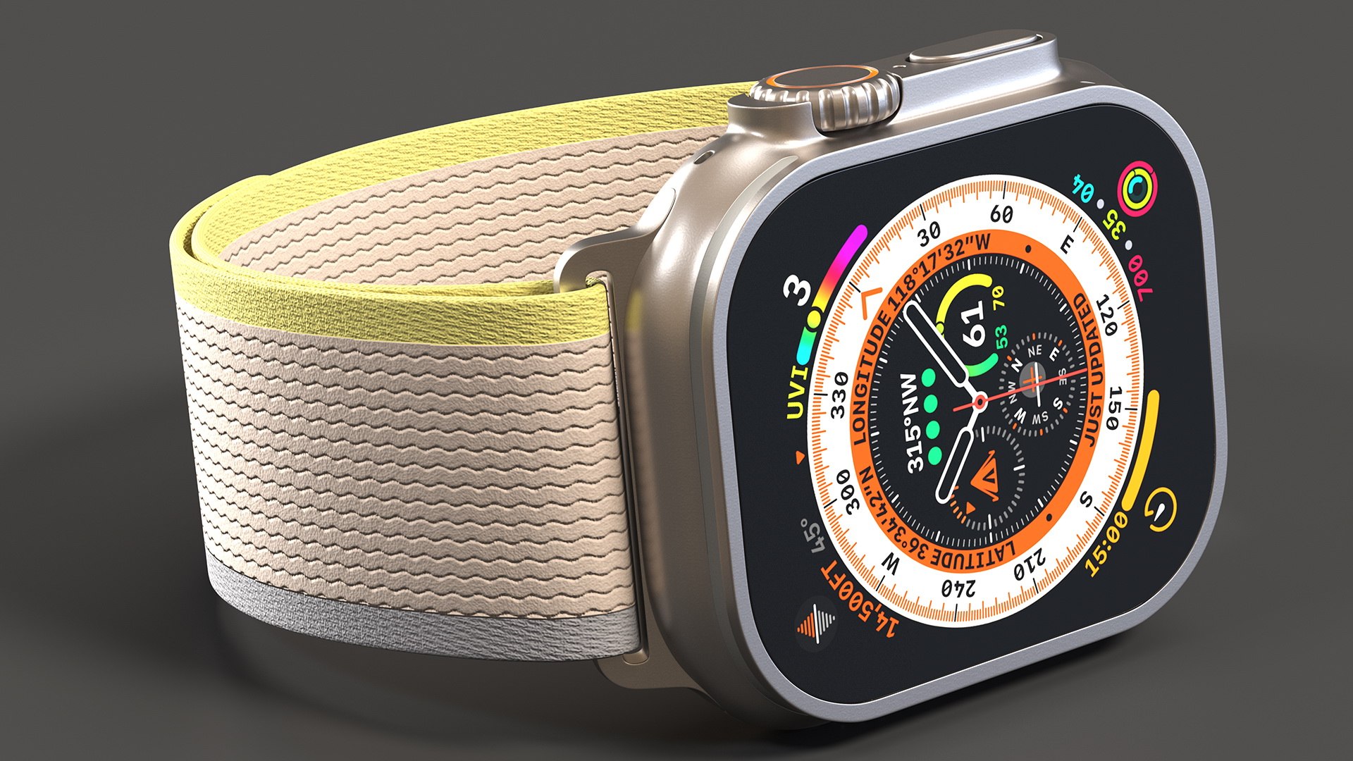 Apple Watch Ultra Trail Loop Yellow-Beige 3D Model - TurboSquid 1984118