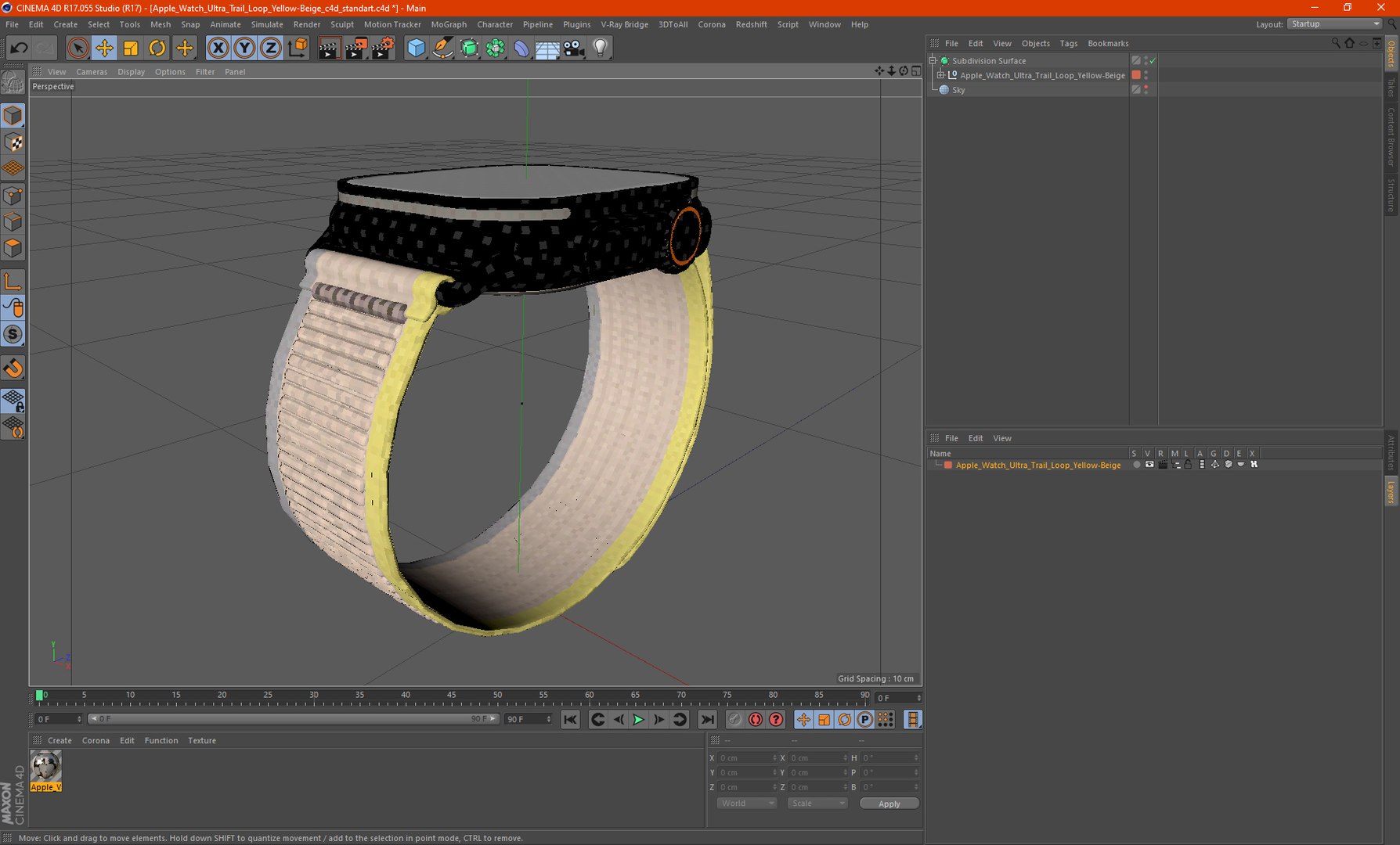 Apple Watch Ultra Trail Loop Yellow-Beige 3D Model - TurboSquid 1984118