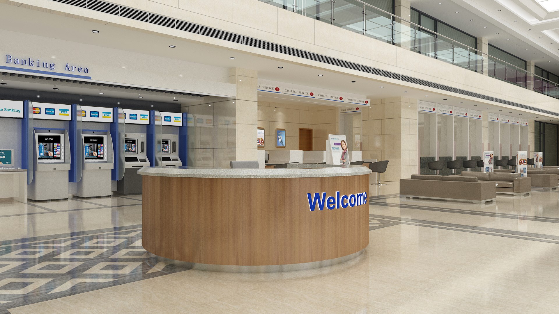 3D Bank Lobby 07 - TurboSquid 2163176